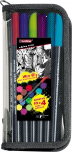 Flomasteri E-1200 1mm 1/14 (10+4 gratis) sa futrolom Edding