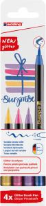 Brush flomasteri E-1340, 1-6 mm glitter set 1/4 sortirano Edding