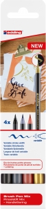 Brush flomasteri E-1340, 1-6 mm metalik set 1/4 sortirano Edding