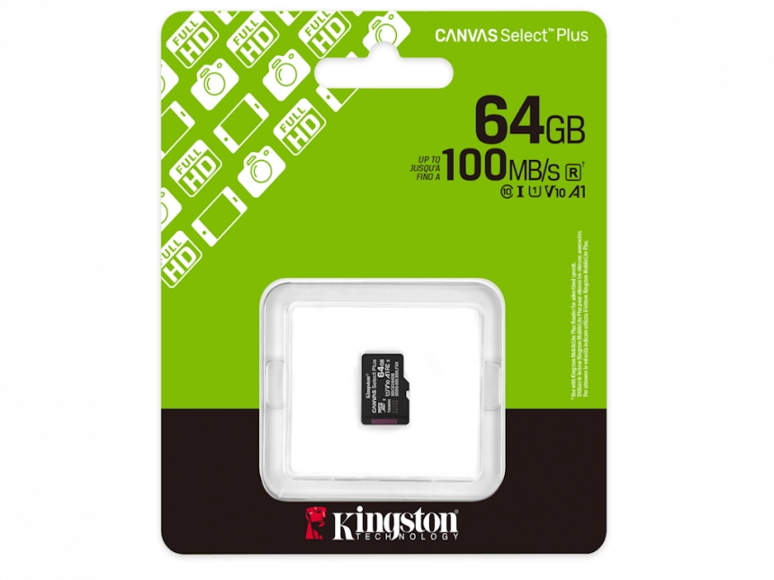 KINGSTON Memorijska kartica U1 V10 SDXC 64GB Canvas Select Plus G3 100R A1 SDCS3/64GBSP