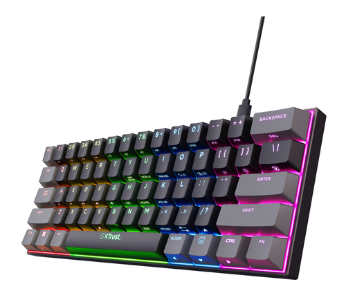 Tastatura TRUST GXT867 ACIRA 60% MINI/Gaming/ US/crna