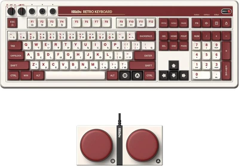 Bežična tastatura 8BitDo Retro 108/mehanička/Fami Edition + Dual Super Buttons