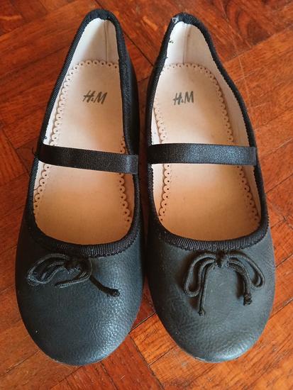 H&M crne kozne cipele - baletanke sa lastisem, 29