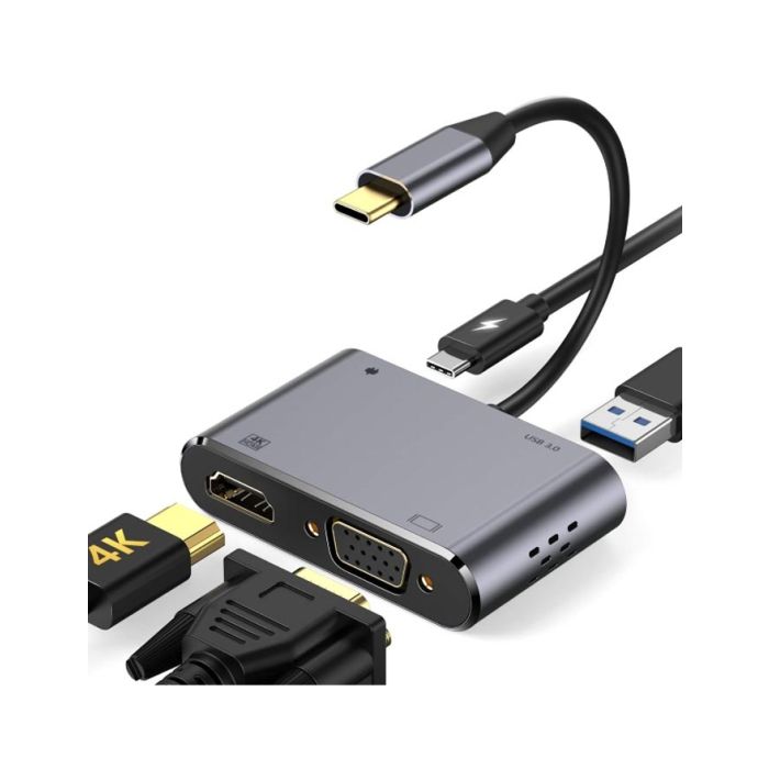 Adapter E-Green USB tip C na HDMI+VGA+USB3.0+USB-C
