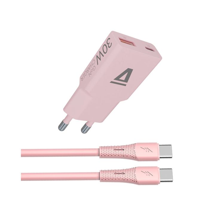 Punjač AVAX CH6417 / USB-C to USB-C / 30W / Pink