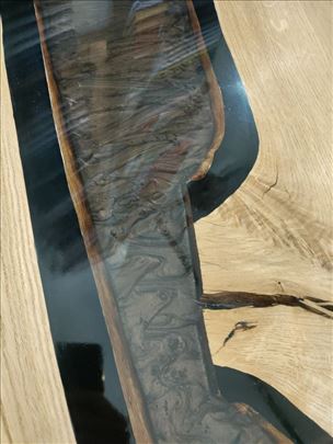 Epoxy sto-ploča stola hrast/crni 90×181 cm exponat