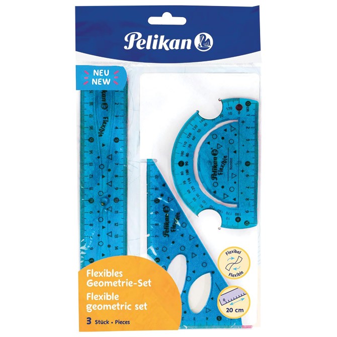 Geometrijski set 1/3 flexibilan Pelikan 700917 plava/roze blister