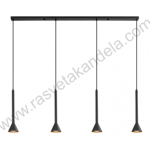 Visilica 4xGU10 crna