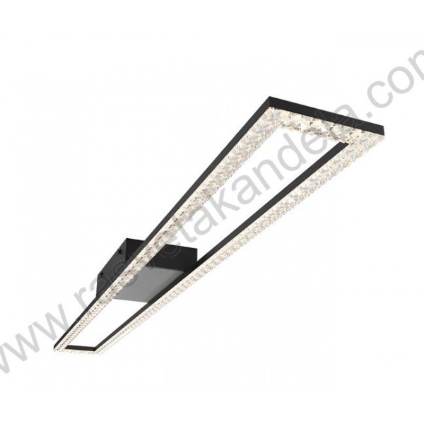 Led luster plafonjera 3CCT 40W crna sa daljinskim CRYSTAL