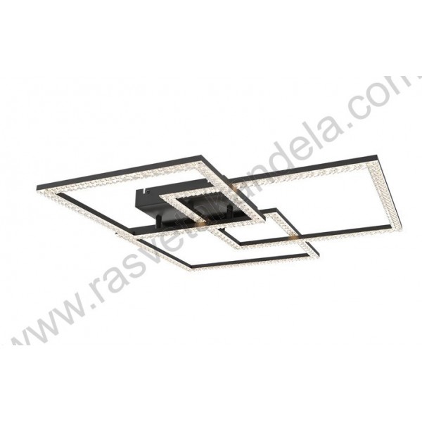 Led luster plafonjera 3CCT 80W crna sa daljinskim CRYSTAL