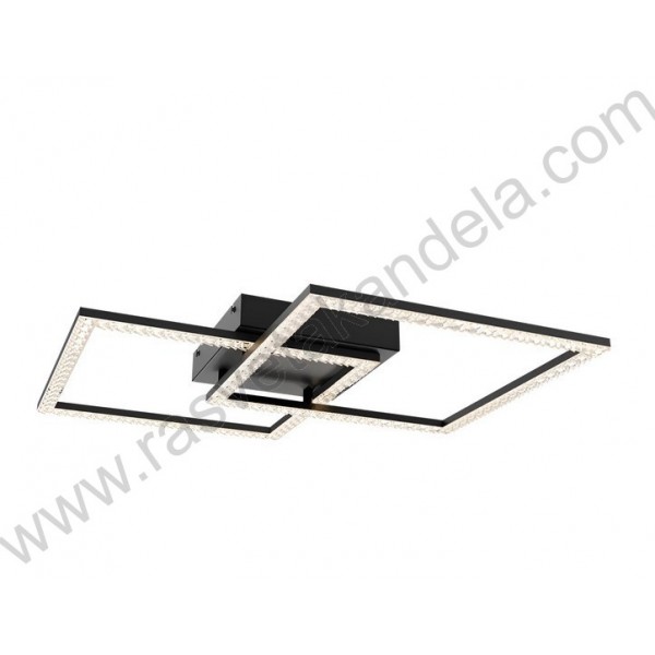 Led luster plafonjera 3CCT 55W crna sa daljinskim CRYSTAL