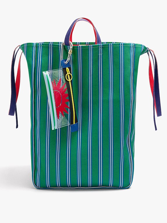 REVERSIBLE CANVAS TOTE BAG WITH STRIPES