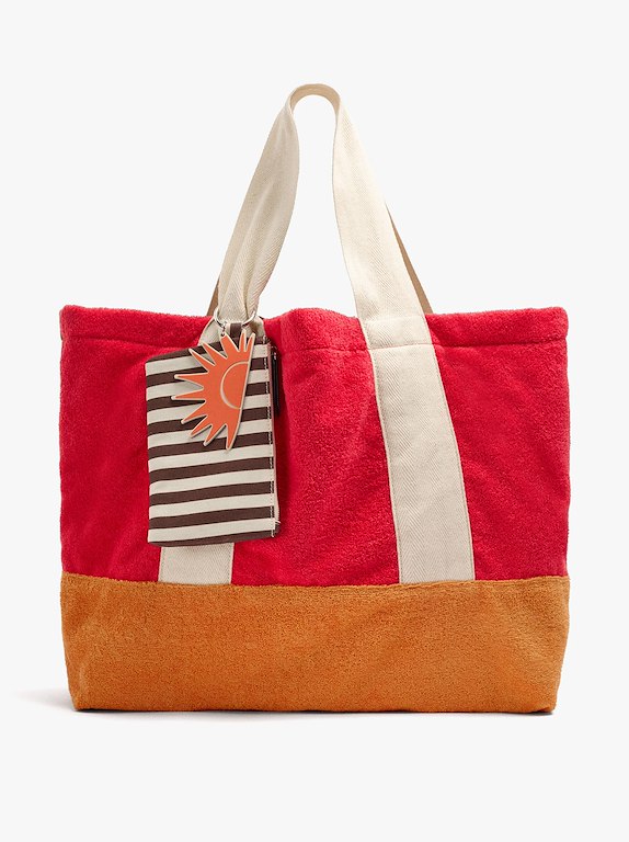 SHOPPER BAG WITH CONTRAST PENDANT