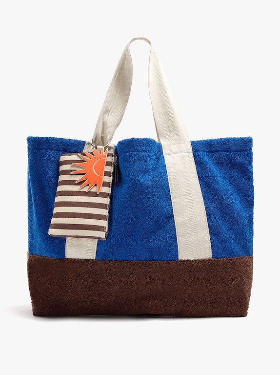 SHOPPER BAG WITH CONTRAST PENDANT