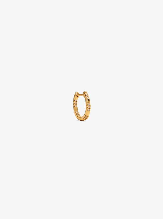 INDIVIDUAL SEGMENTED HOOP WITH CUBIC ZIRCONIA 18K GOLD PLATED