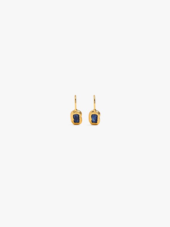 EARRINGS WITH 18K GOLD PLATED STONE