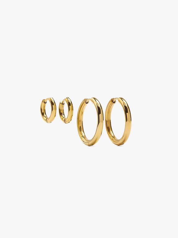 SET OF SMOOTH HOOP EARRINGS - STAINLESS STEEL