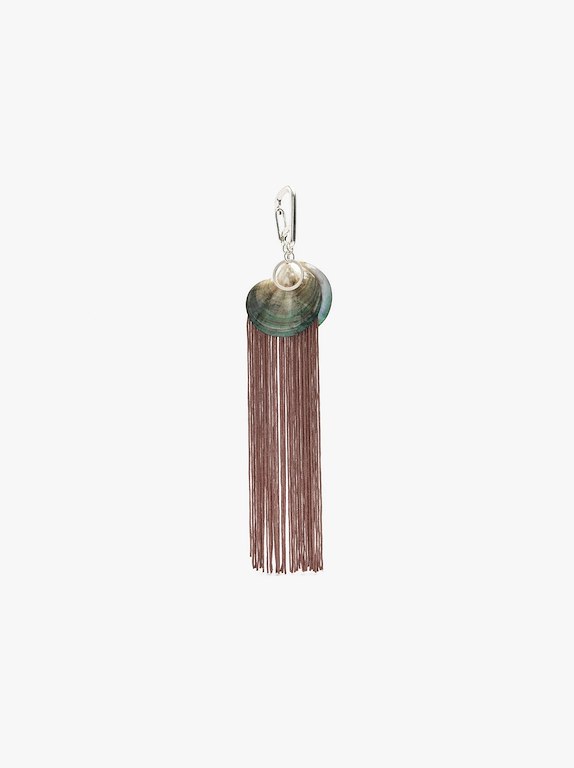 KEYCHAIN CHARM WITH SHELLS AND FRINGES
