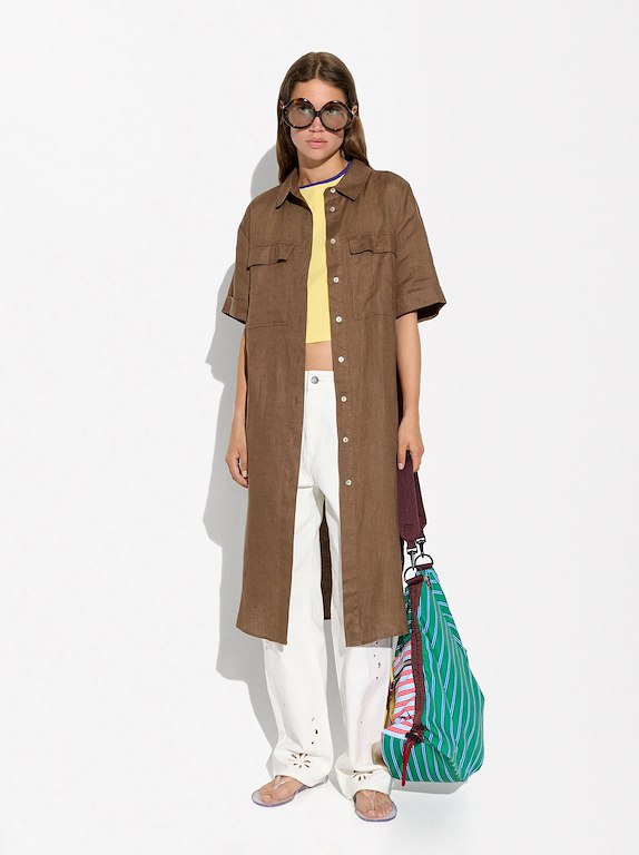 SHIRT DRESS 100% LINEN