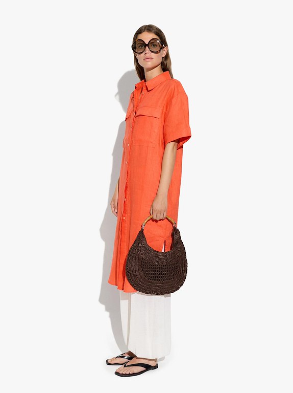 SHIRT DRESS 100% LINEN