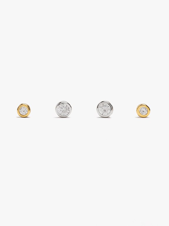 SET OF EARRINGS WITH CUBIC ZIRCONIA - 925 STERLING SILVER