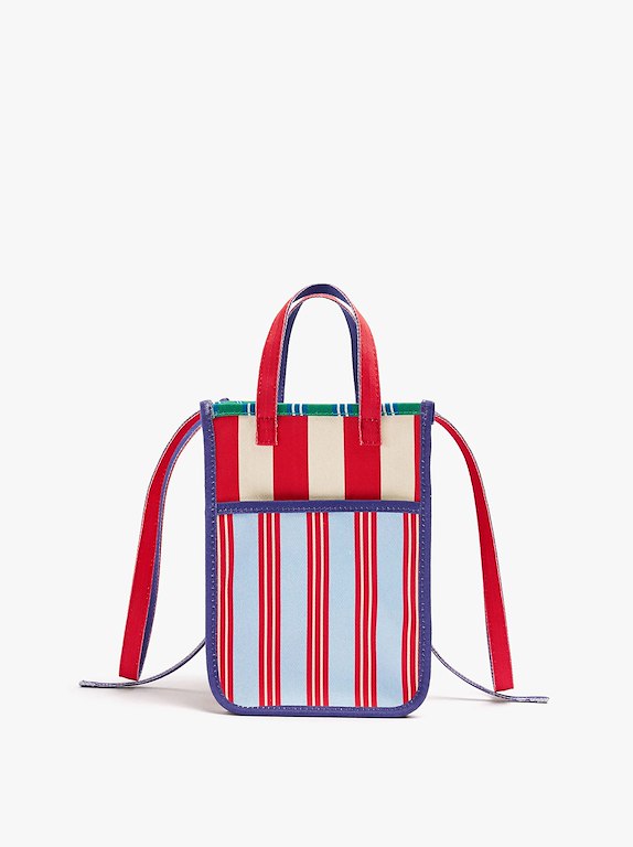 REVERSIBLE TOTE BAG WITH STRIPED STRIPES