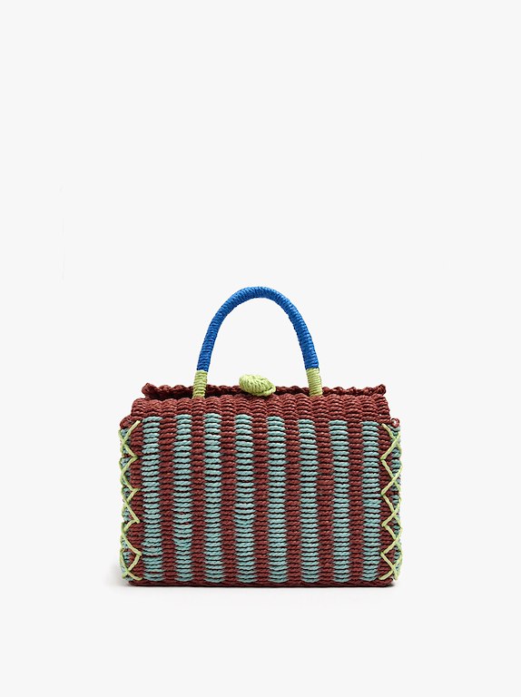 WOVEN BAG WITH PAPER STRAW EFFECT