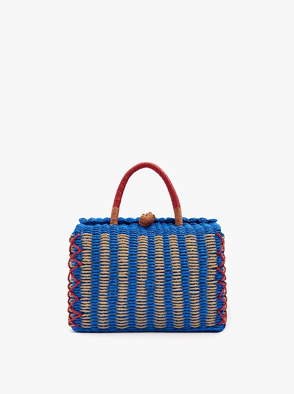 WOVEN BAG WITH PAPER STRAW EFFECT