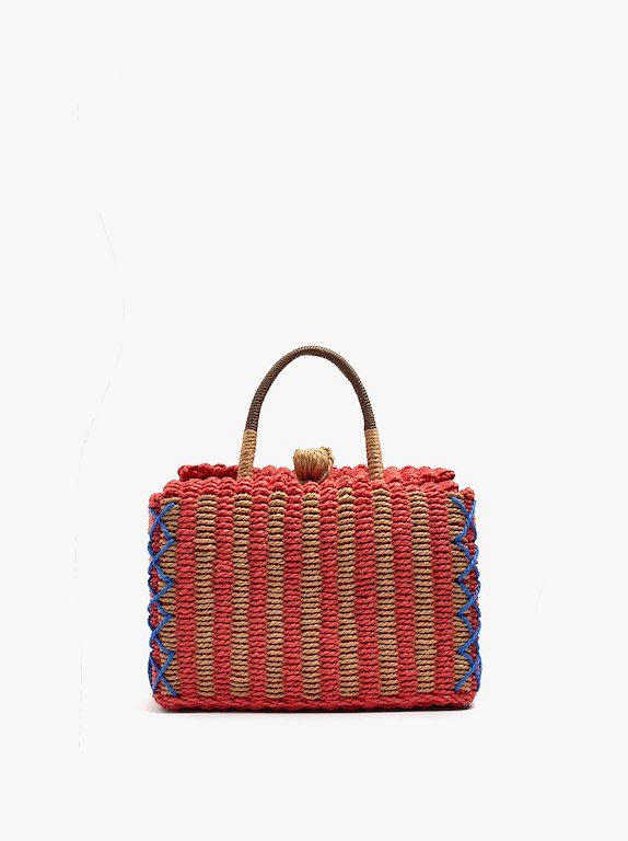 WOVEN BAG WITH PAPER STRAW EFFECT