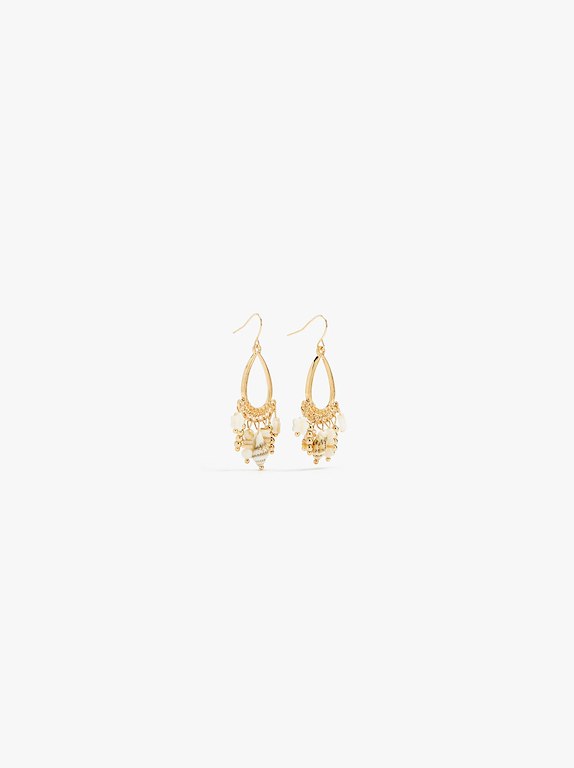 OVAL EARRINGS SHELLS AND RESIN