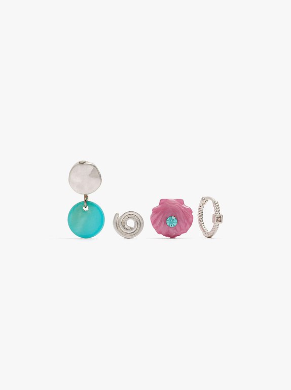 SET OF EARRINGS WITH SHELLS AND ZIRCONIA