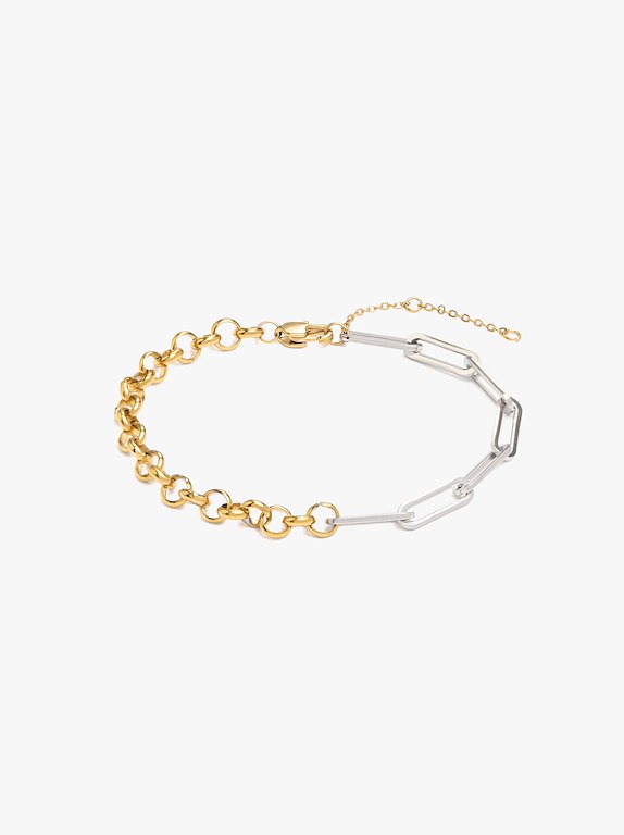 BICOLOR BRACELET WITH LINKS - STAINLESS STEEL