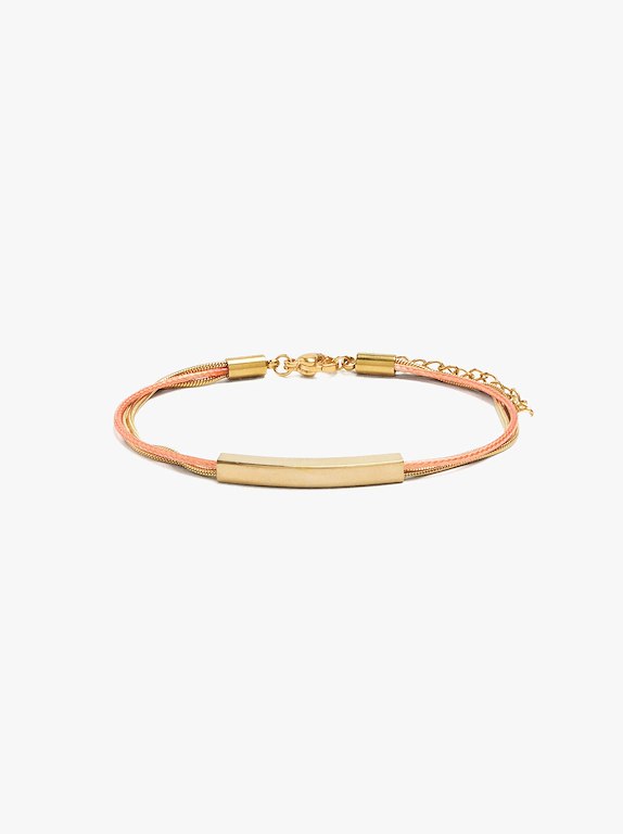 DOUBLE BRACELET WITH BAR - STAINLESS STEEL