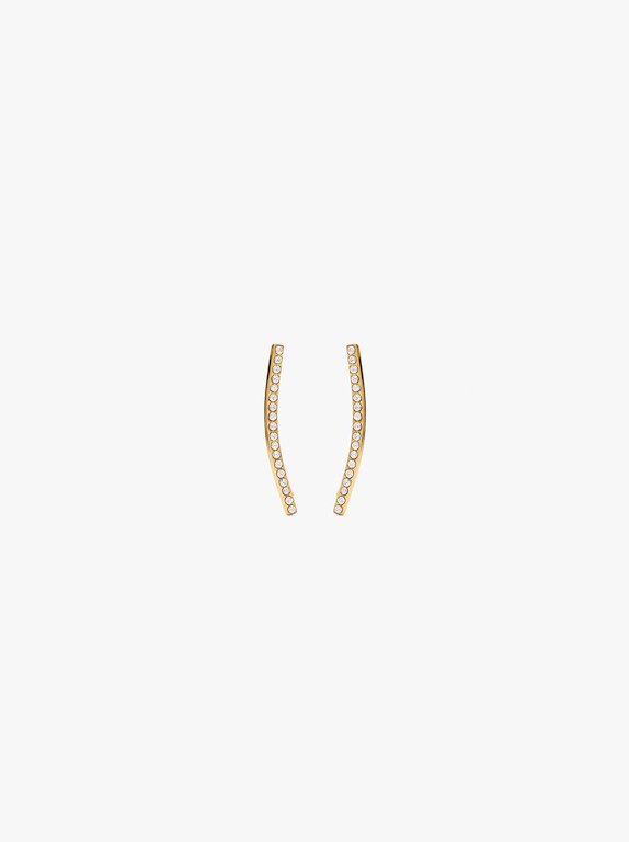 EAR JACKET BARS EARRINGS WITH CRYSTALS - STAINLESS STEEL