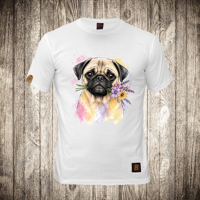 Pug ( Pas ) sa cvetom