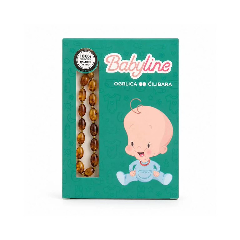 Babyline Ogrlica od Ćilibara Beans Konjak