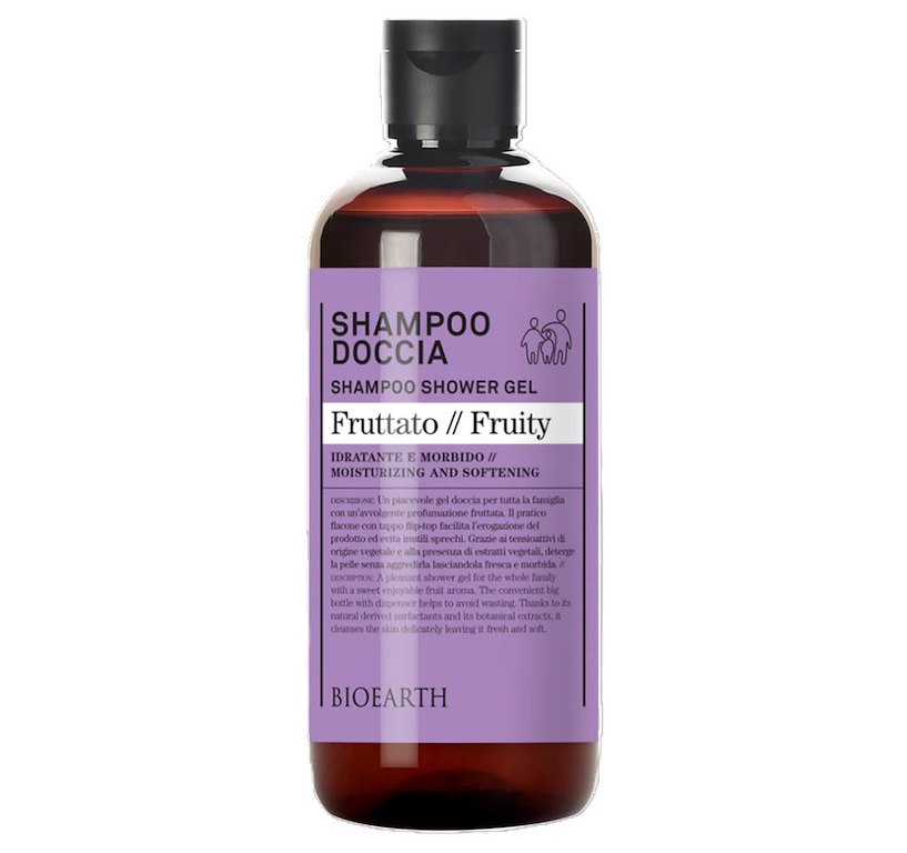 BIOEARTH Gel za tuširanje i šampon za celu porodicu - VOĆKICE 500ml - FAMILY linija