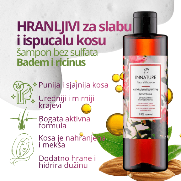 INNATURE Šampon bez sulfata — badem i ricinus 250 ml