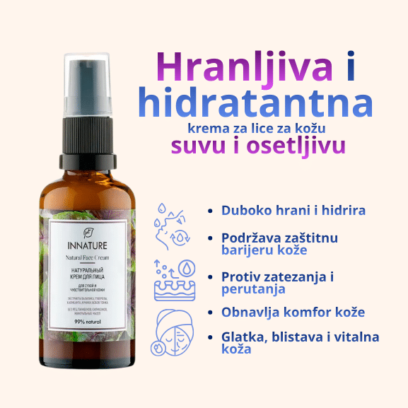 INNATURE Krema za suvu kožu lica — ulje divlje ruže 50 ml