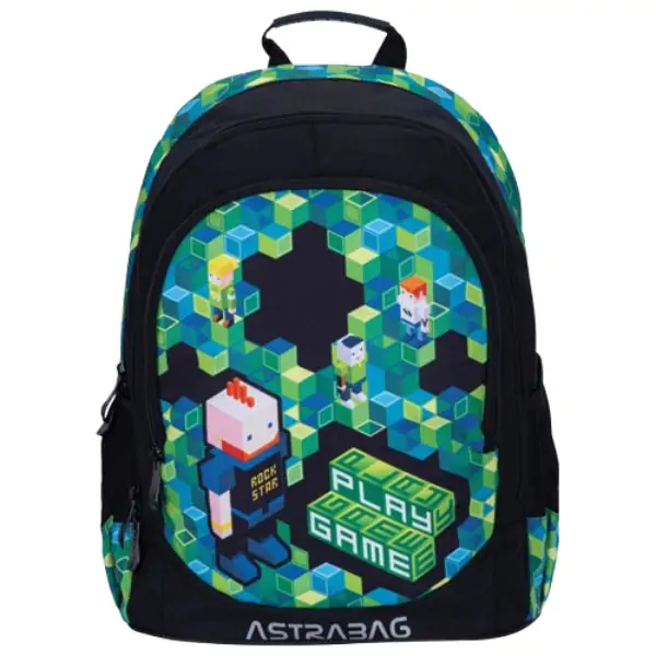 Ranac đački anatomski 3zipa 1džep AB340 Game 24.Astrabag 502023063 crno-zeleni