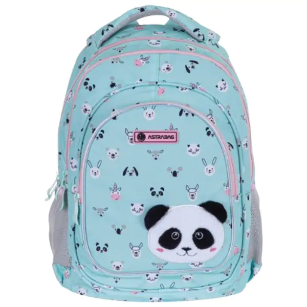 Ranac đački anatomski 3zipa AB330 Teddy Panda 24./25.Astrabag 502023069 tirkizni