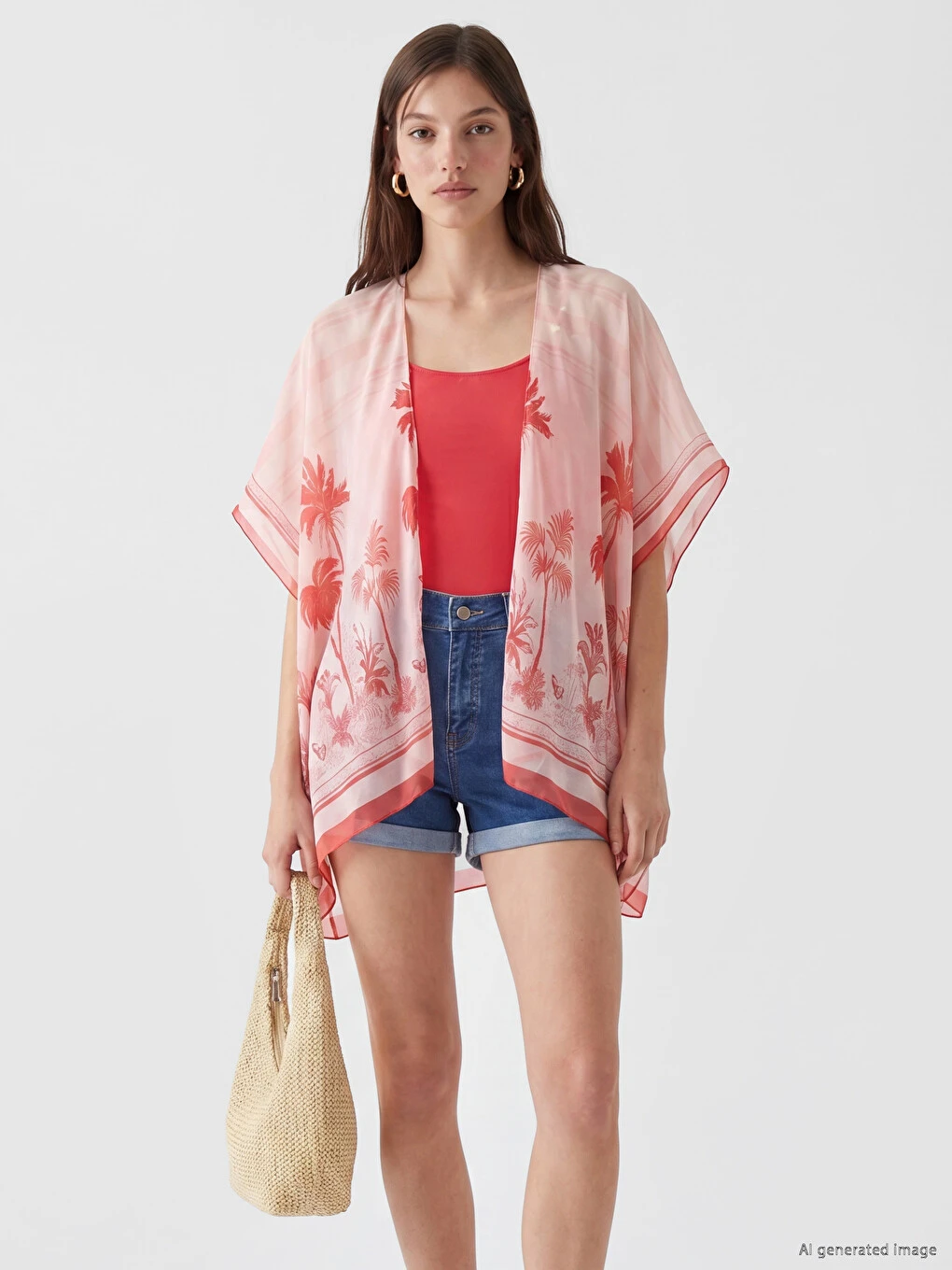 LCW DREAM Ženski Kimono Sa Šal Kragnom I Uzorkom