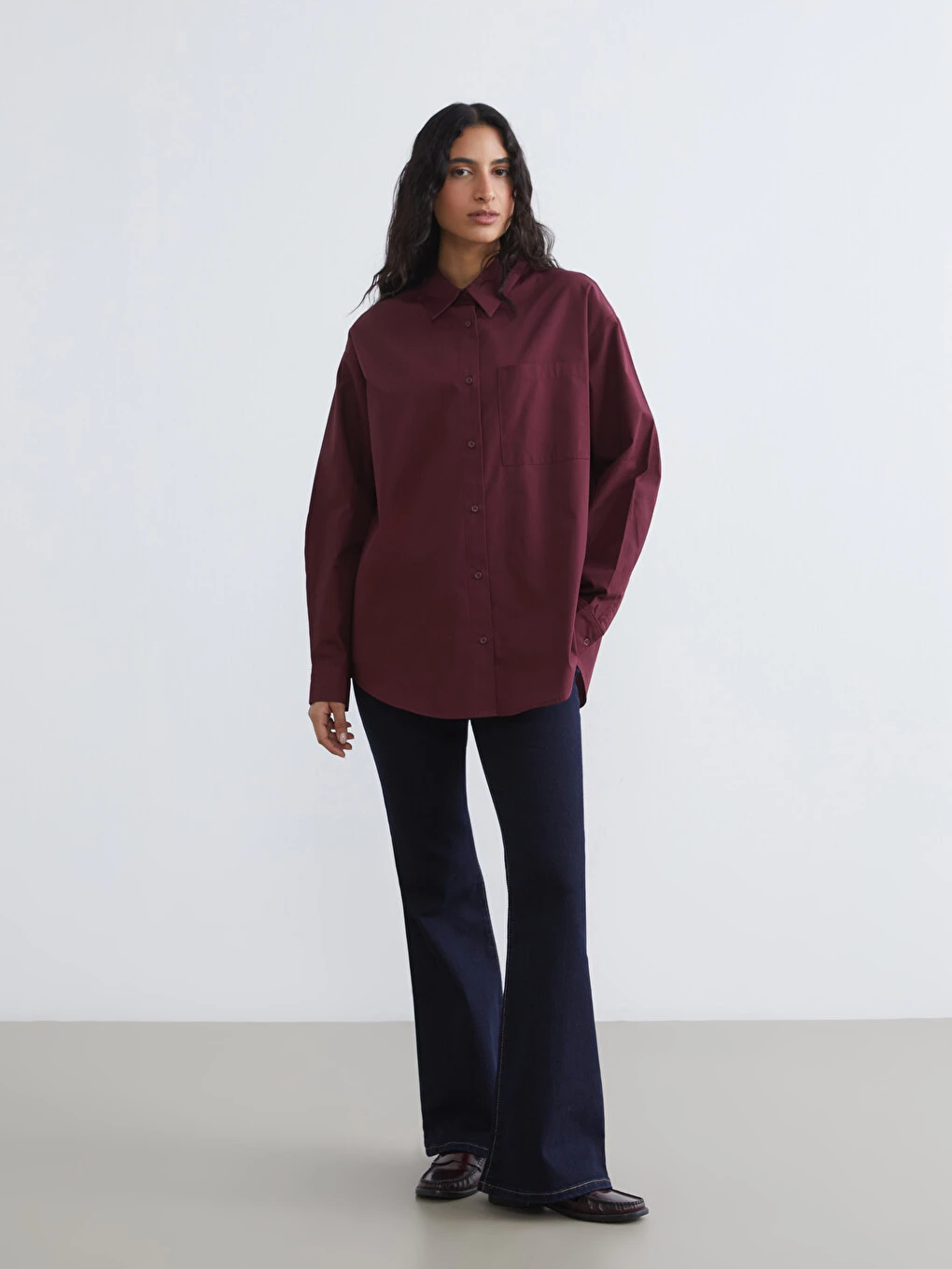 LCW Modest Oversized Ženska Tunika Košulja Od Poplina