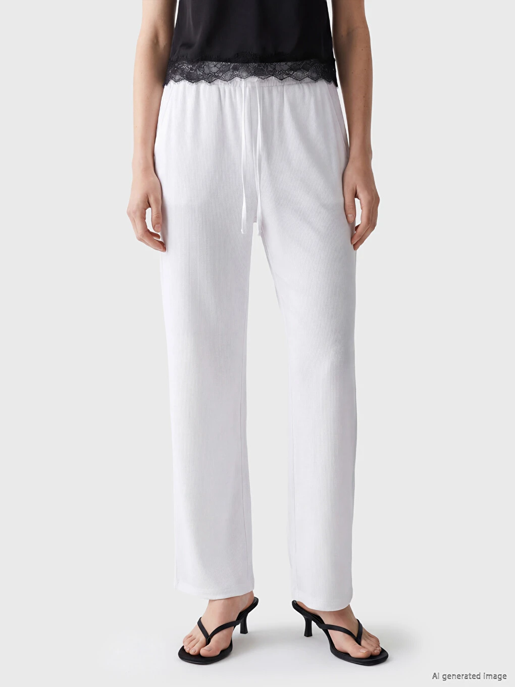 LCW Comfort Ženske Pantalone Sa Elastičnim Strukom I Širokim Nogavicama
