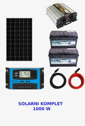 Set solarne elektrane Off Grid 1000W