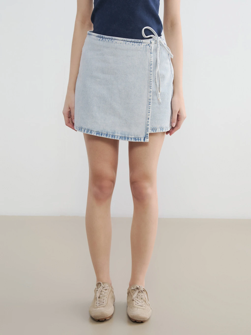 LCW Jeans Ženski Teksas Šorts Suknja Sa Vezivanjem U Struku