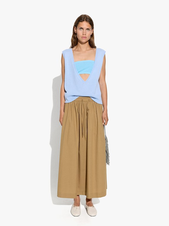 SKIRT WITH ELASTIC WAIST 100% COTTON