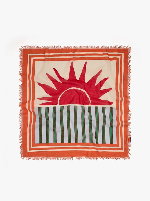 PRINTED SQUARE SCARF 100% COTTON