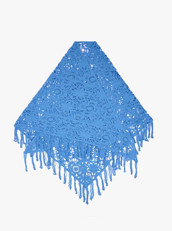 FLORAL SHAWL WITH COTTON CROCHET