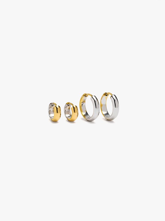 BICOLOR HOOP EARRINGS SET - STAINLESS STEEL